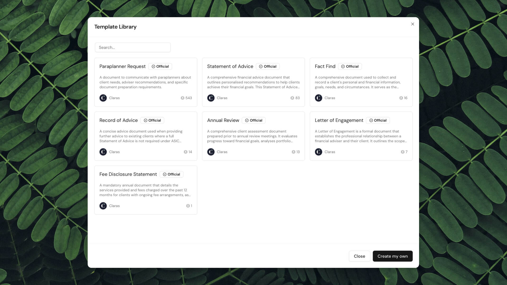 Document Templates Claras